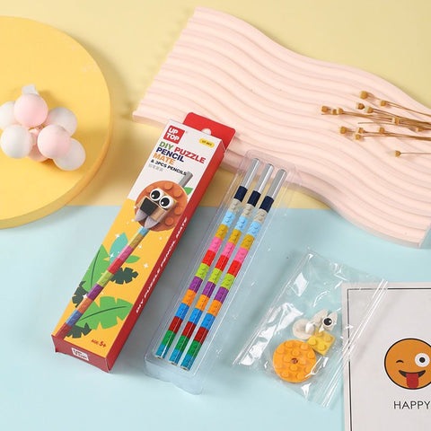 DIY Puzzle Pencil With Lego Topper - Set of 6 Packs – Tiny Treasures